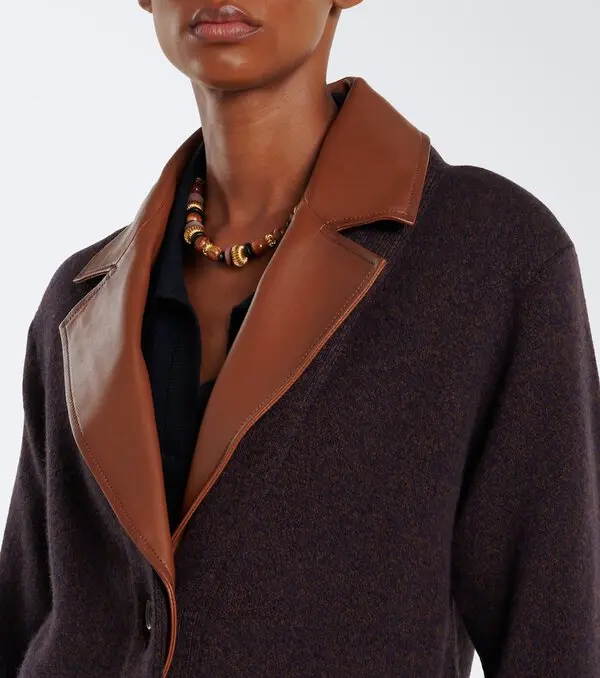 Dorothee Schumacher Wool And Cashmere Coat With Leather Trim