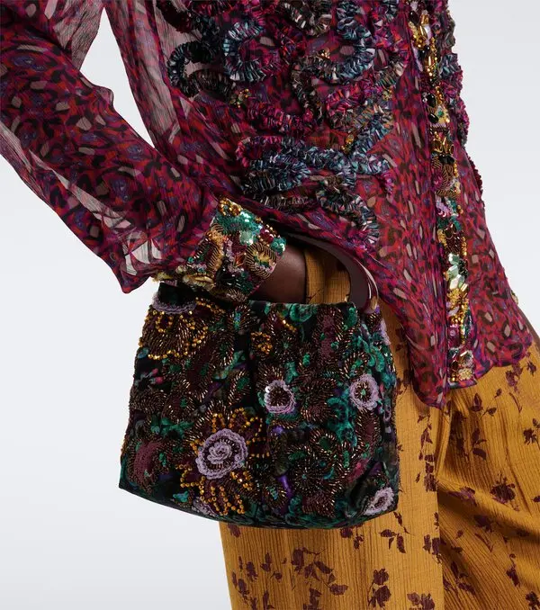 Dries Van Noten Small Sequined Top-handle Bag