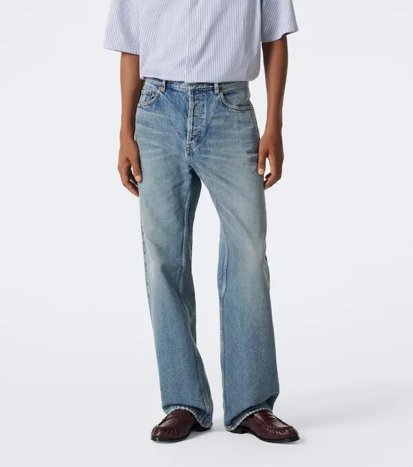 Saint Laurent Faded Wide-leg Jeans