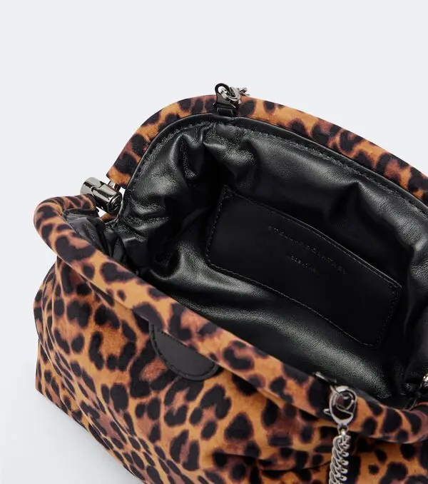 Stella McCartney Falabella Small Leopard-print Velvet Clutch