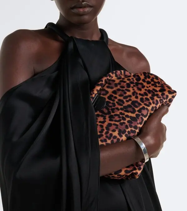 Stella McCartney Falabella Small Leopard-print Velvet Clutch