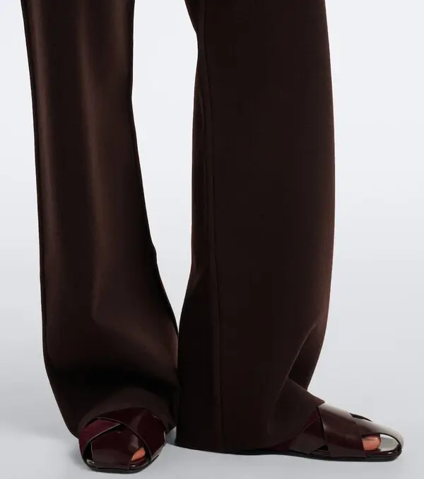 Max Mara Knitted Wool-blend Wide-leg Pants