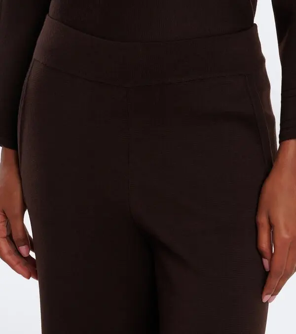 Max Mara Knitted Wool-blend Wide-leg Pants