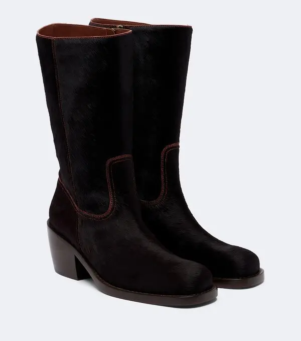 Dries Van Noten Calf Hair Mid-calf Boots
