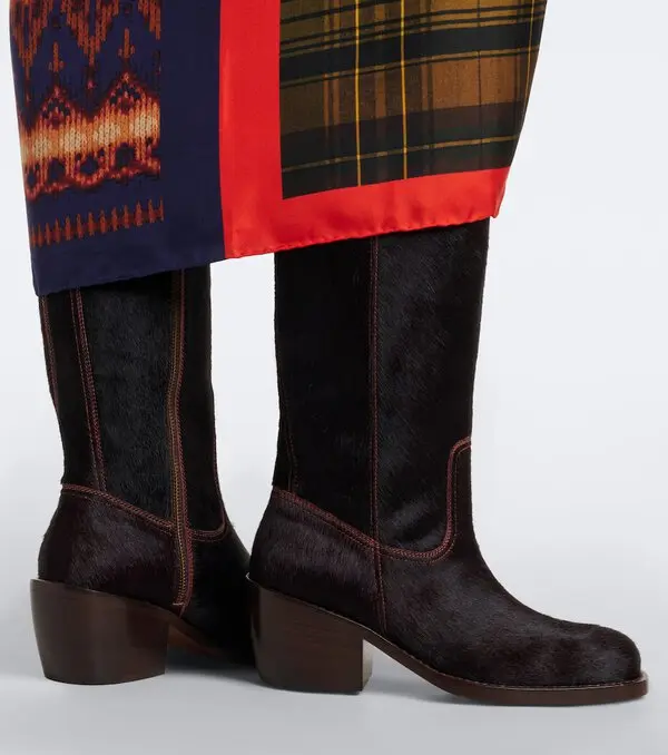 Dries Van Noten Calf Hair Mid-calf Boots