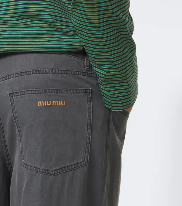 Miu Miu Chambray Wide-leg Pants