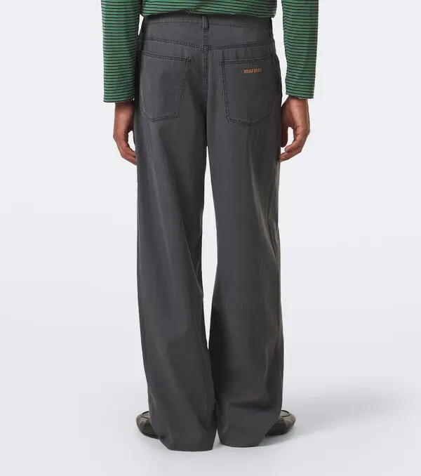 Miu Miu Chambray Wide-leg Pants