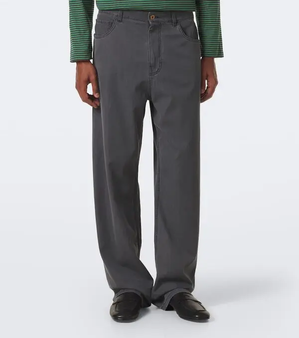 Miu Miu Chambray Wide-leg Pants