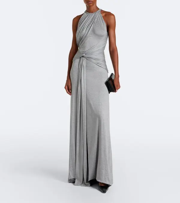 David Koma Draped Jersey Gown