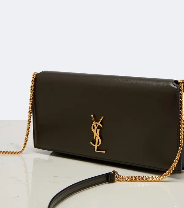 Saint Laurent Cassandre Leather Phone Pouch