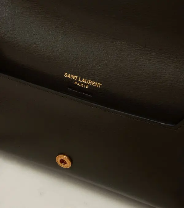 Saint Laurent Cassandre Leather Phone Pouch