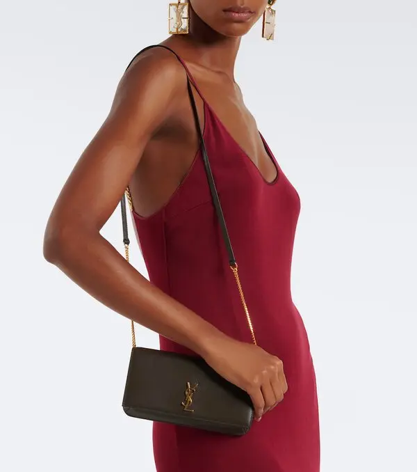 Saint Laurent Cassandre Leather Phone Pouch