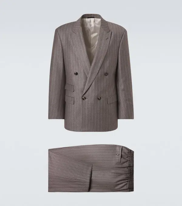 Giorgio Armani Pinstripe Virgin Wool Suit - Grey