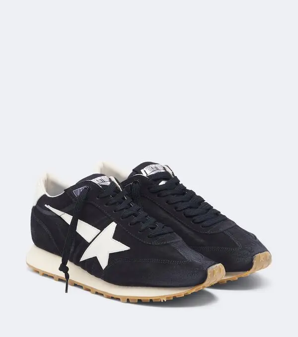 GOLDEN GOOSE Running Marathon Suede Sneakers - Blue
