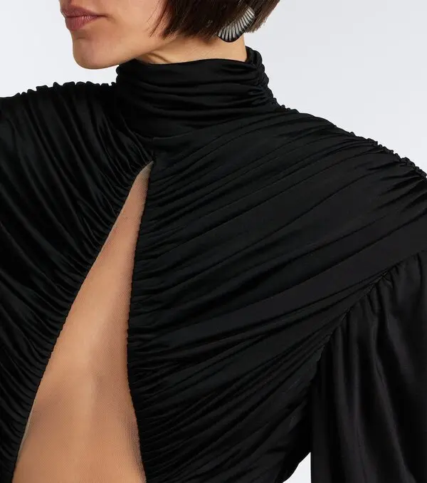 David Koma Cutout Ruched Jersey Gown