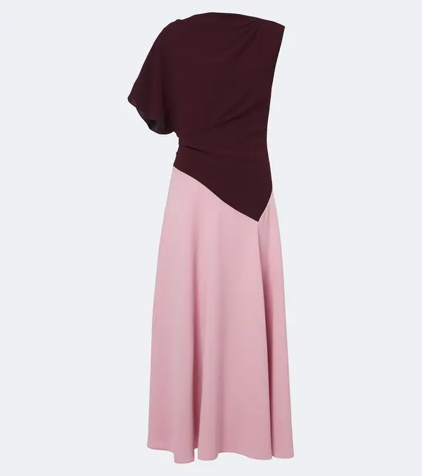 ROKSANDA Oryn Draped Asymmetric Crepe Midi Dress - Pink