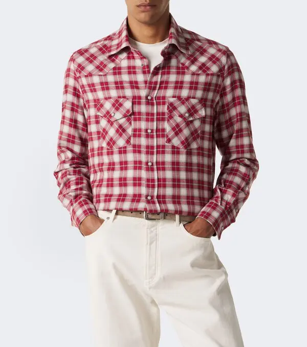 Eleventy Plaid Cotton Shirt