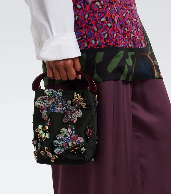 Dries Van Noten Small Embellished Top-handle Bag