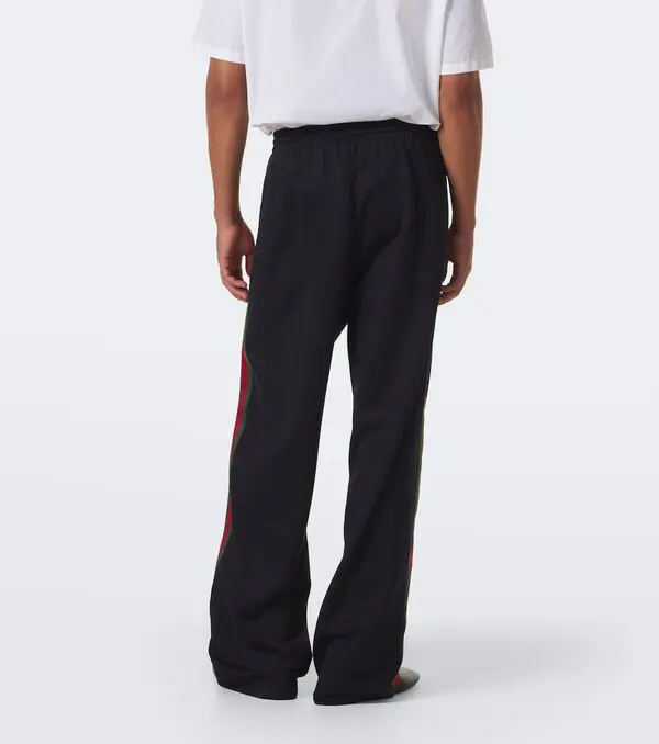 Gucci Web Stripe Silk And Cotton Wide-leg Pants