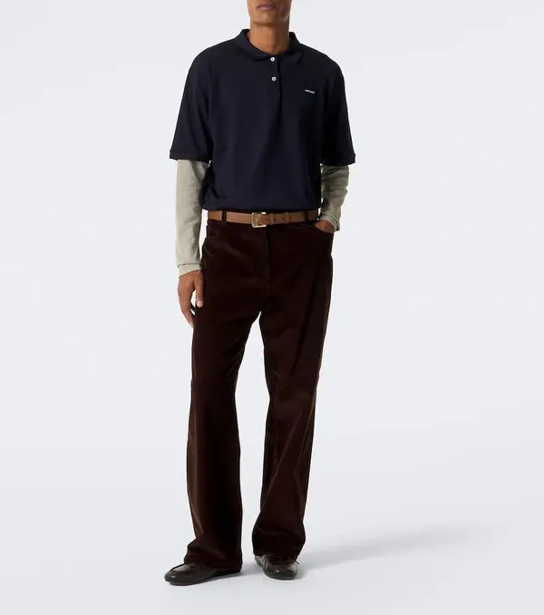 Miu Miu Layered Cotton Jersey Polo Shirt