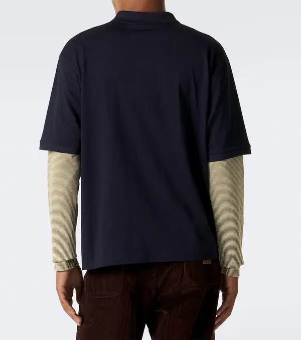 Miu Miu Layered Cotton Jersey Polo Shirt
