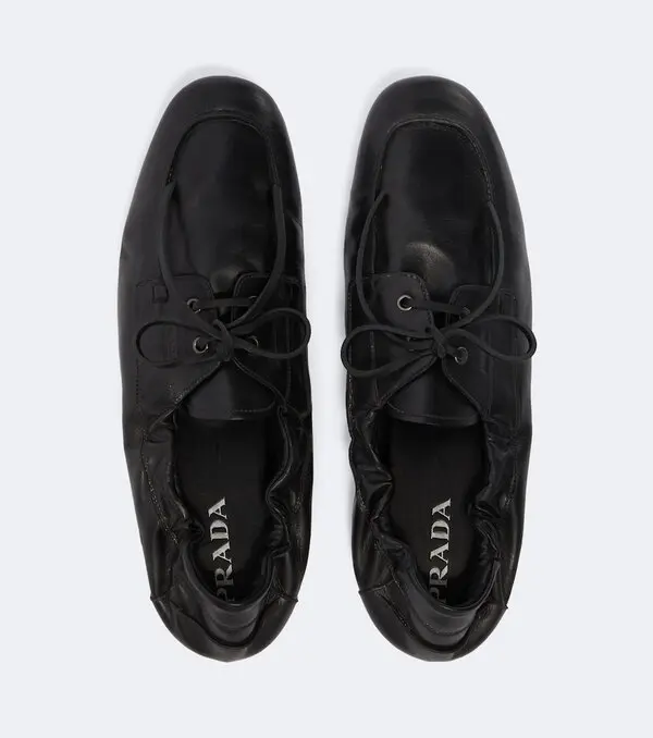 Prada Shuffle Leather Loafers