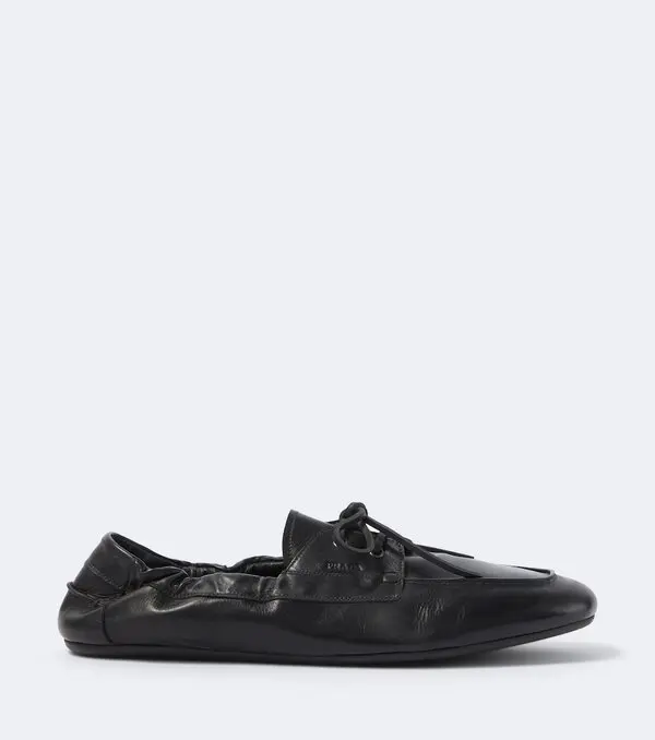 Prada Shuffle Leather Loafers