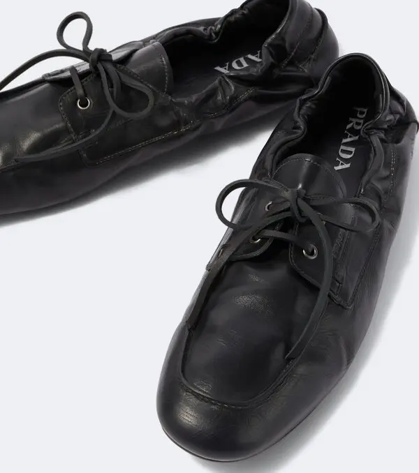 Prada Shuffle Leather Loafers