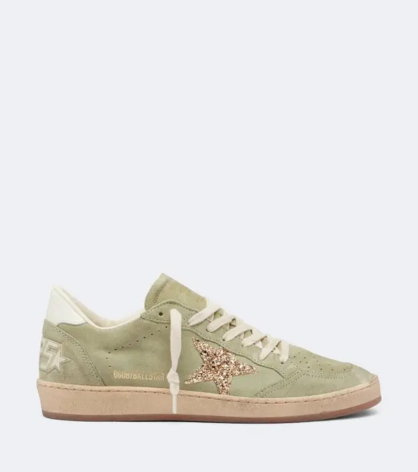 GOLDEN GOOSE Ball Star Glitter Suede Sneakers