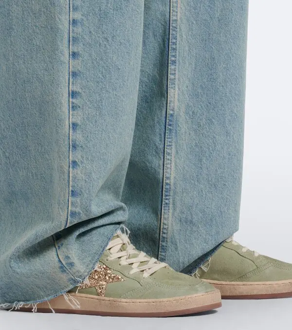 GOLDEN GOOSE Ball Star Glitter Suede Sneakers