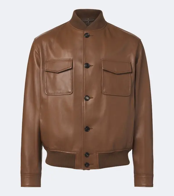 SLOWEAR Leather Bomber Jacket