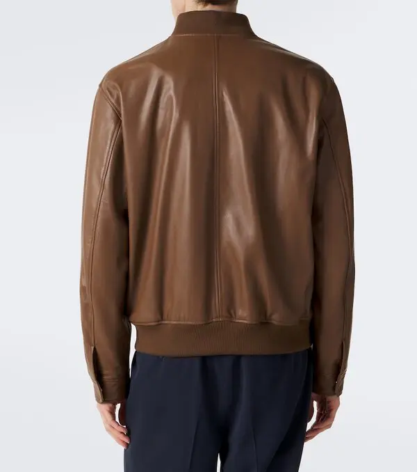 SLOWEAR Leather Bomber Jacket