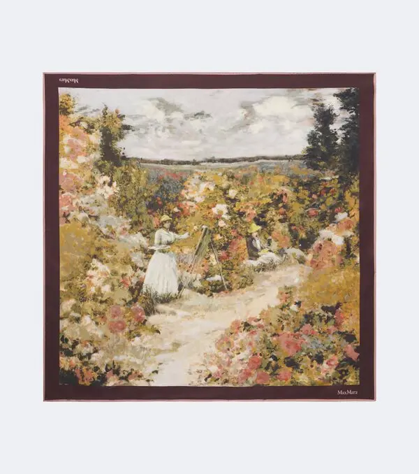 Max Mara Printed Silk Twill Scarf