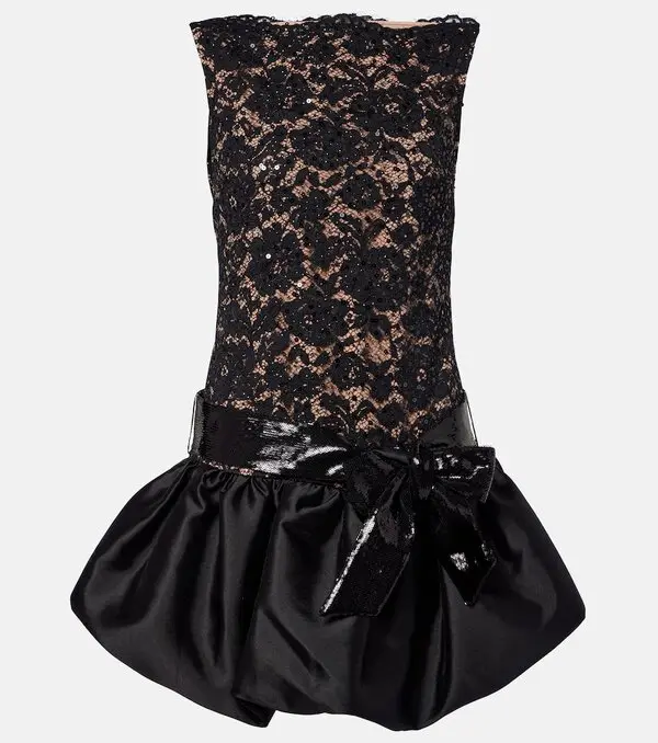 SELF-PORTRAIT Lace And Taffeta Minidress