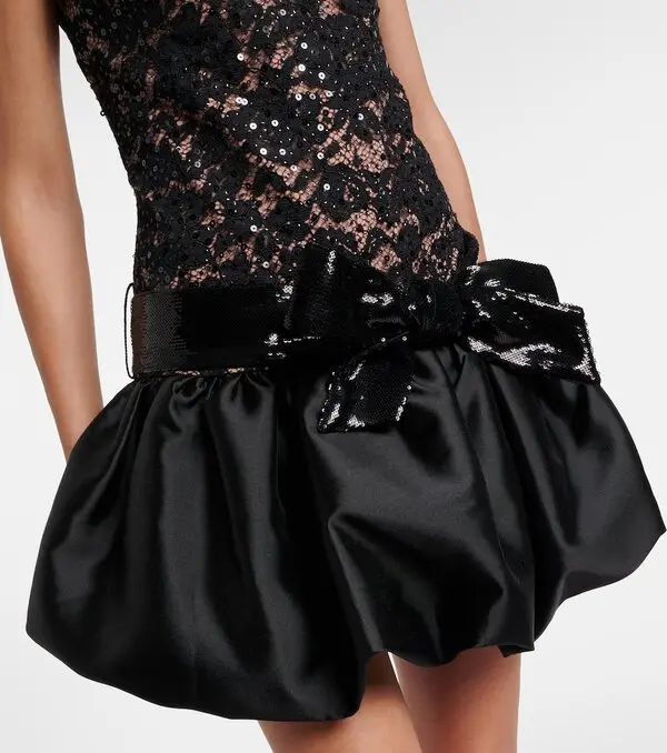 SELF-PORTRAIT Lace And Taffeta Minidress