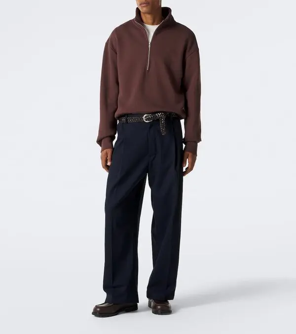 Studio Nicholson Shire Pleated Cotton Wide-leg Pants