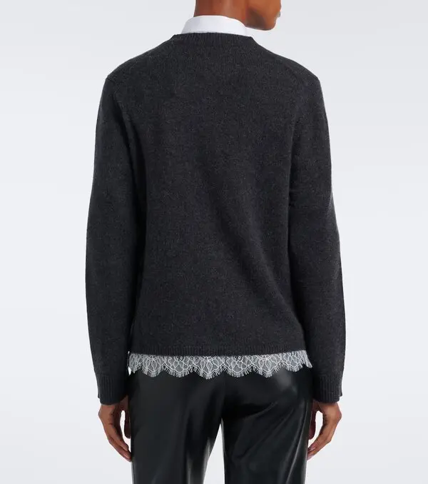 Loulou De Saison Lace-trimmed Cashmere Sweater