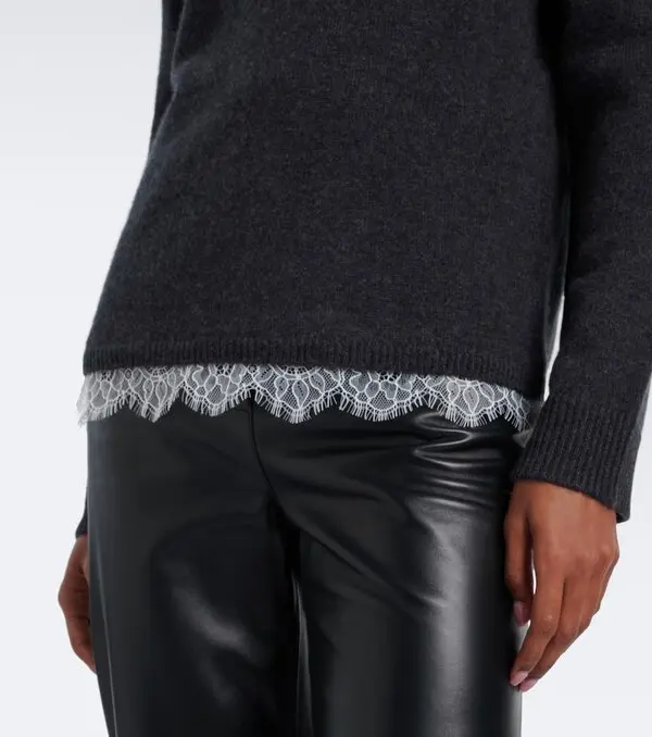 Loulou De Saison Lace-trimmed Cashmere Sweater