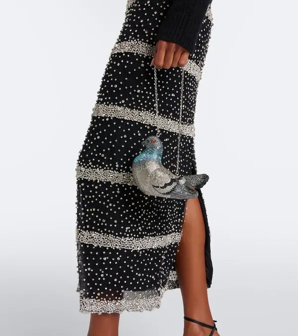 Judith Leiber Pigeon Embellished Clutch
