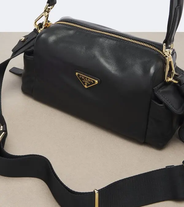 Prada Explore Small Leather Shoulder Bag - Black