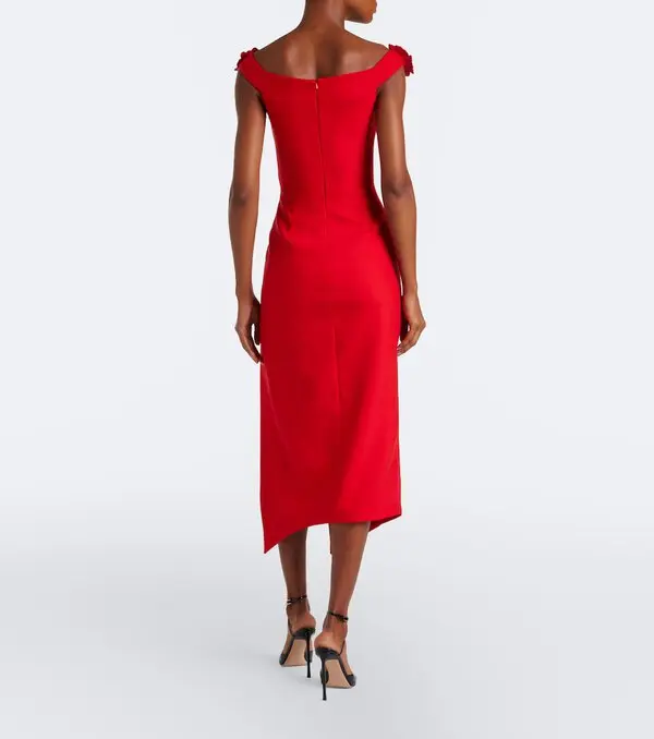 David Koma Off-shoulder Wool-blend Bustier Dress