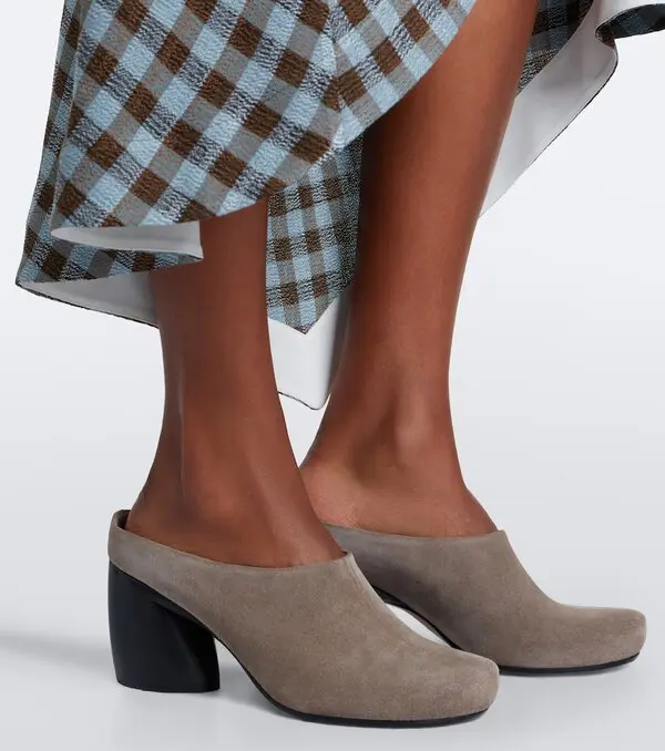 Loewe Oval Suede Mules