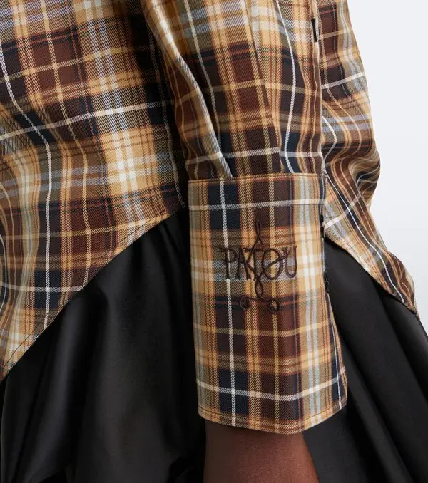 PATOU Bow-detail Checked Cotton Shirt