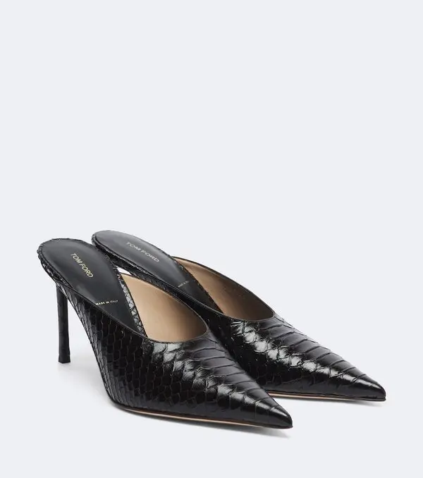 TOM FORD Croc-effect Leather Mules