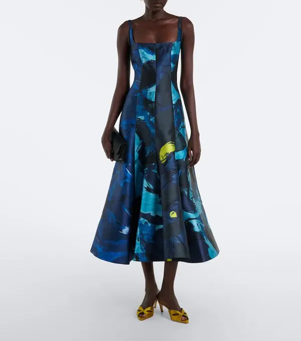 ROKSANDA Zelia Printed Gathered Midi Dress