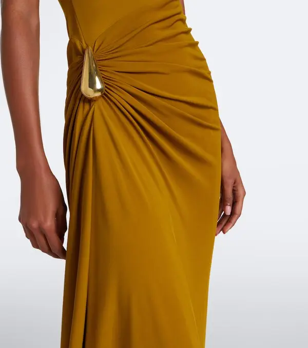Bottega Veneta Gathered Jersey Maxi Dress - Green