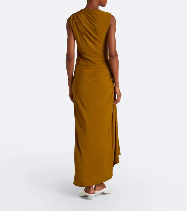 Bottega Veneta Gathered Jersey Maxi Dress - Green