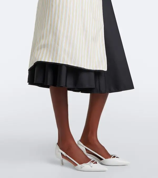 Prada Embroidered Striped Wrap Skirt