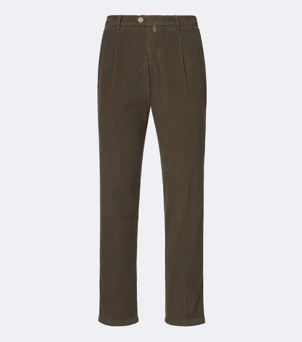 Kiton Cotton Corduroy Tapered Pants - Brown