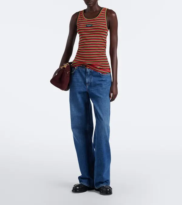 Dolce & Gabbana Knitted Striped Cotton Tank Top